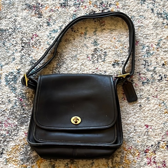 Coach | Bags | Vintage Coach Rambler Legacy 96 Black Leather Purse Bag ...